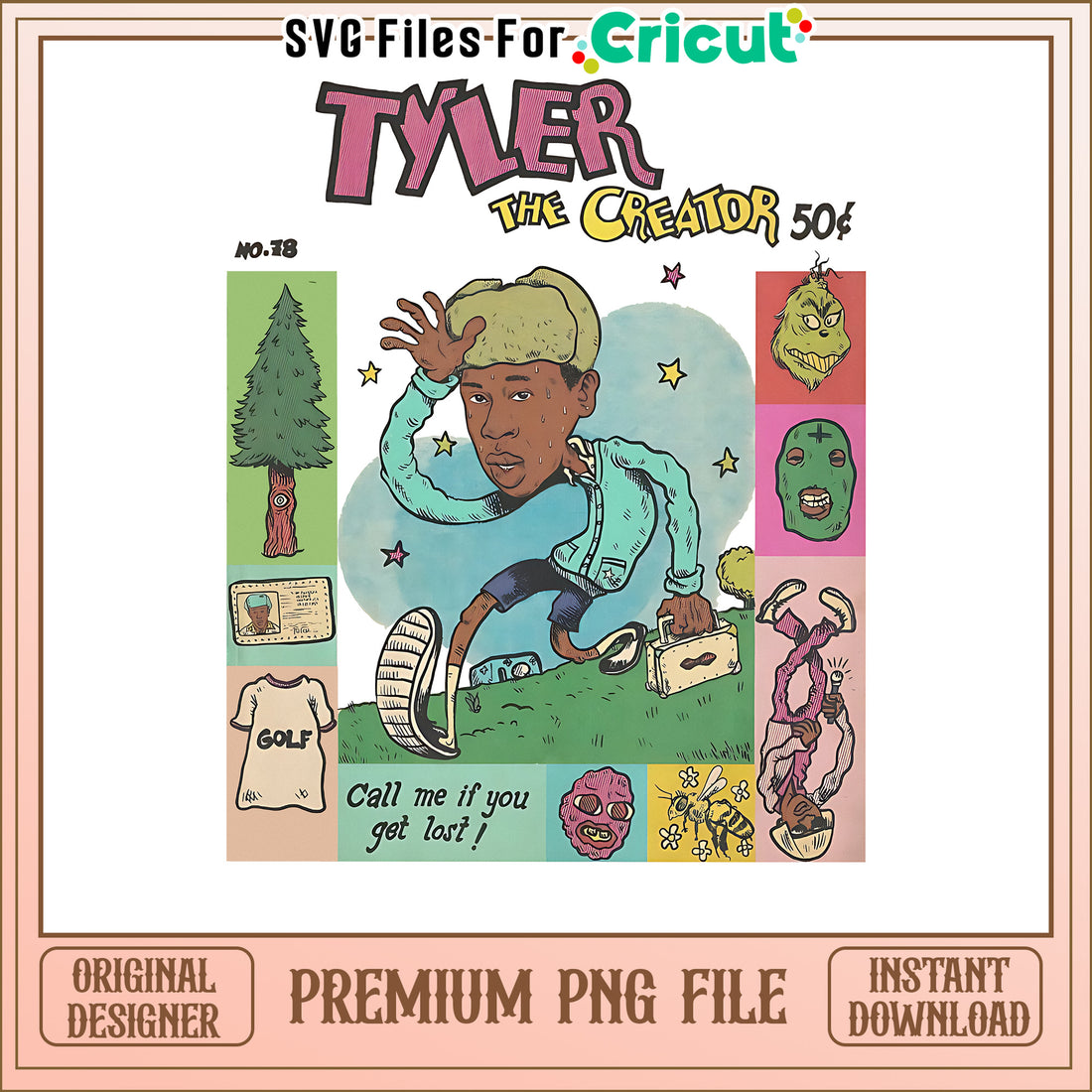 Tyler the Creator Art Print for Cricut, Instant Download PNG File – svg files for cricut