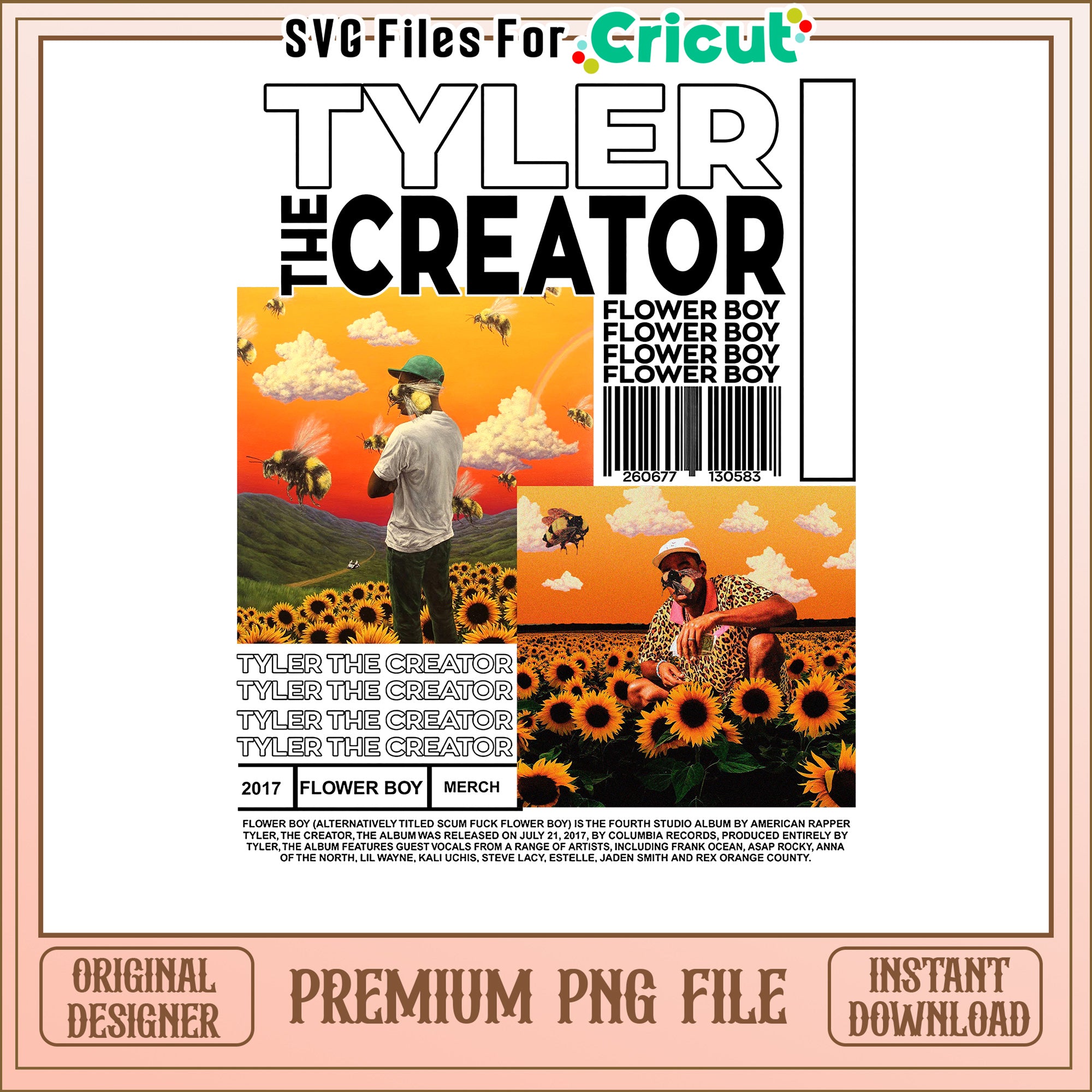 Tyler the Creator Flower Boy PNG, Premium Design for Cricut – svg files ...