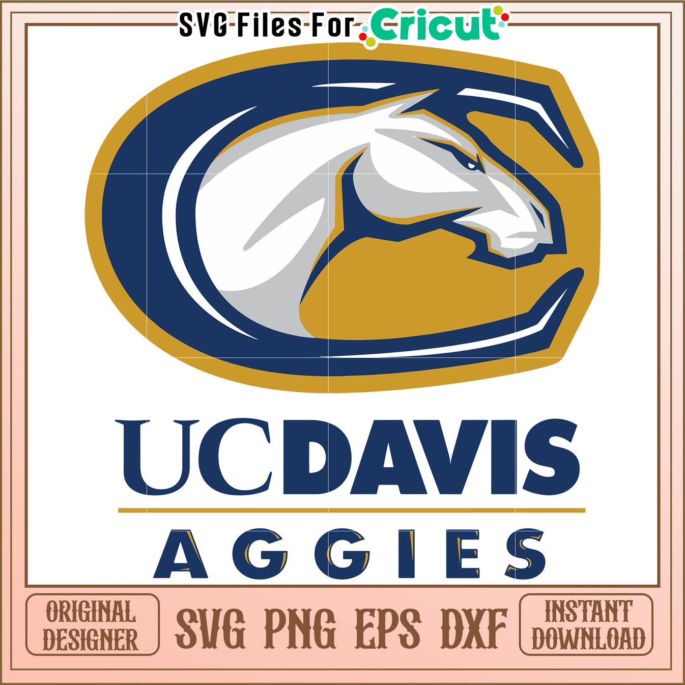 UC Davis Aggies Logo SVG File for Cricut, Instant Download Design Pack ...