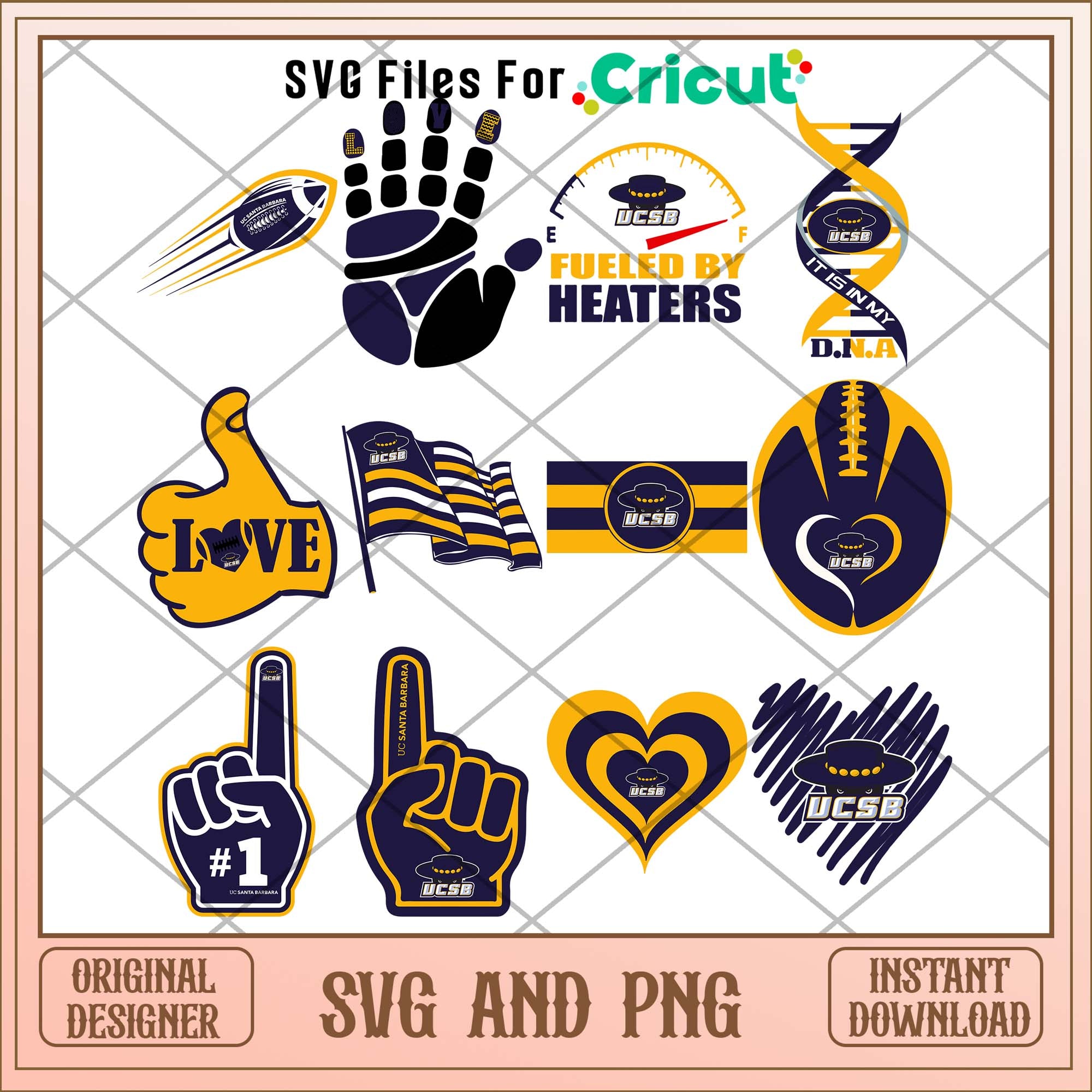UC Santa Barbara hand svg, UC Santa Barbara svg bundle, NCAA svg – svg ...