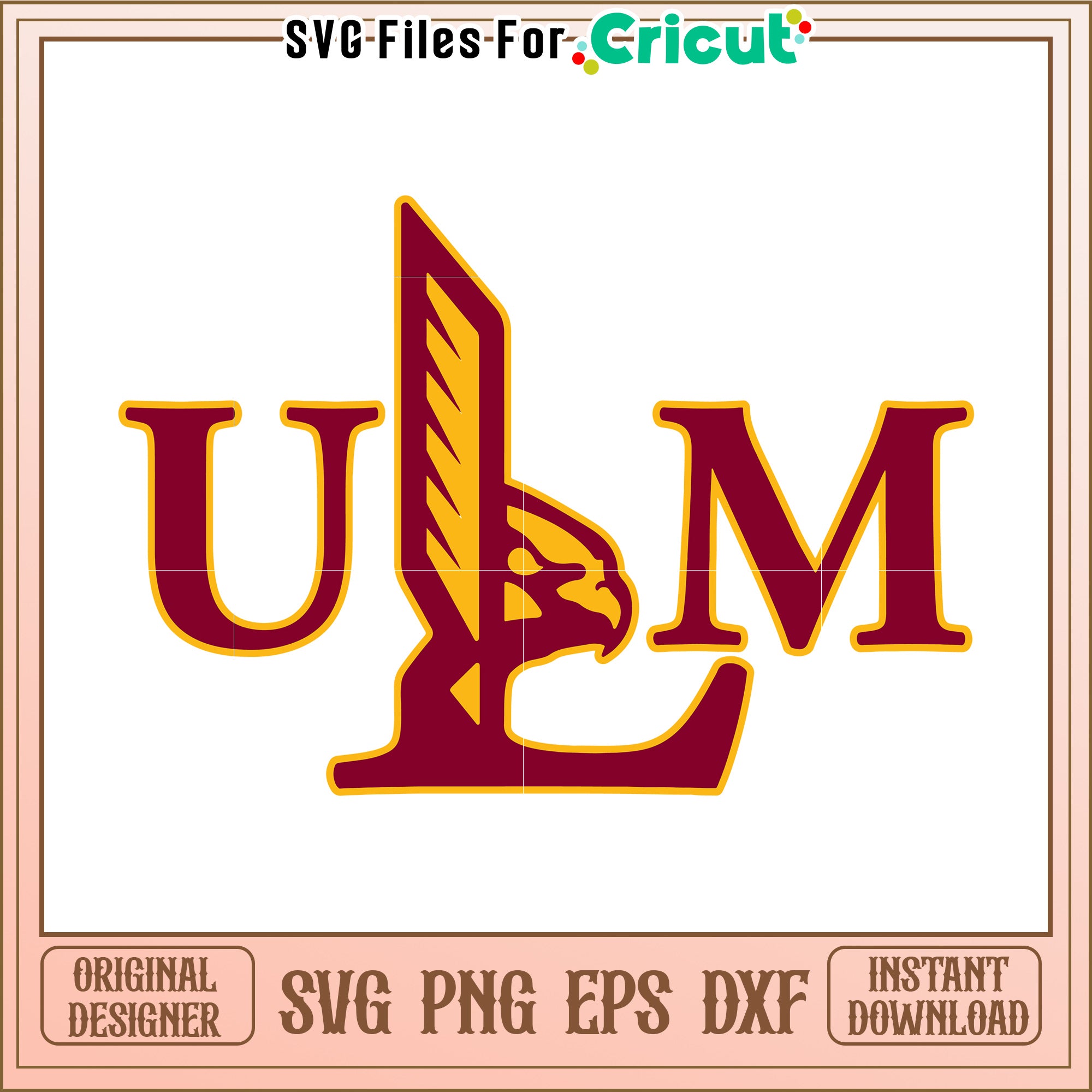 ULM logo design file for Cricut use, includes SVG PNG EPS DXF formats ...