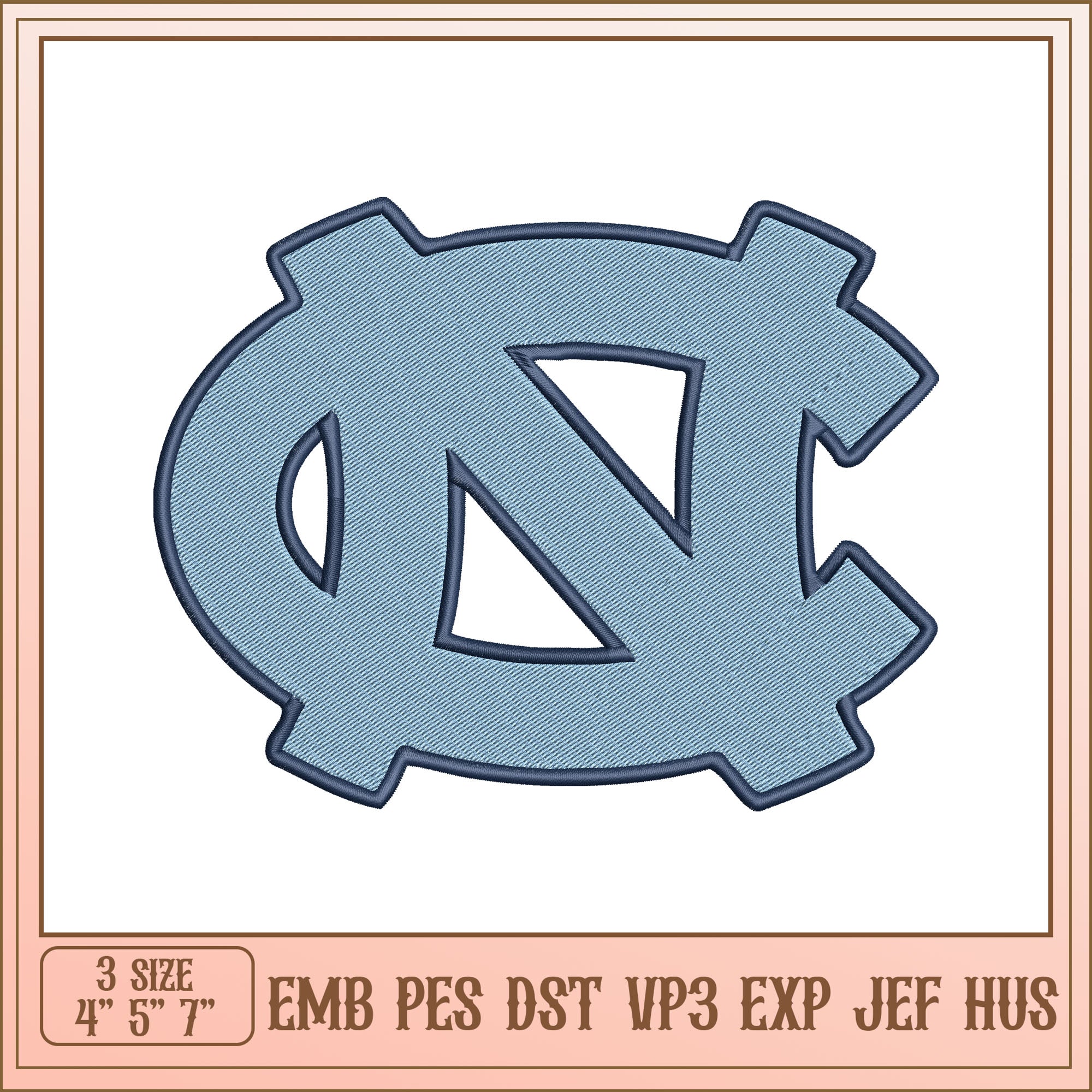 UNC Tar Heel Embroidery Design - 3 Sizes – svg files for cricut
