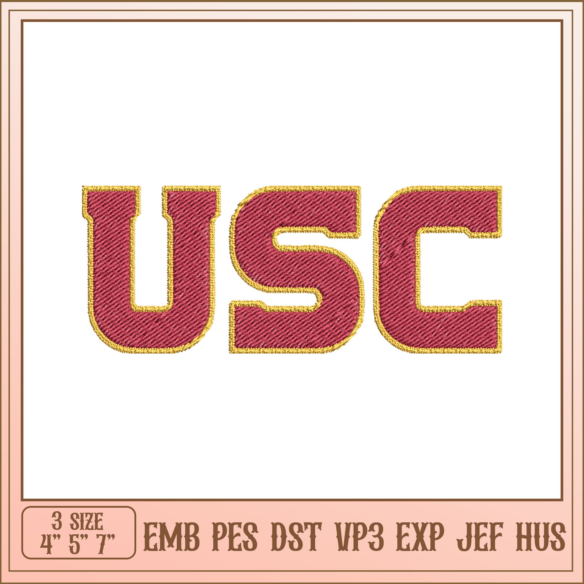 USC Embroidery Design File for Multiple Formats and Sizes – svg files ...