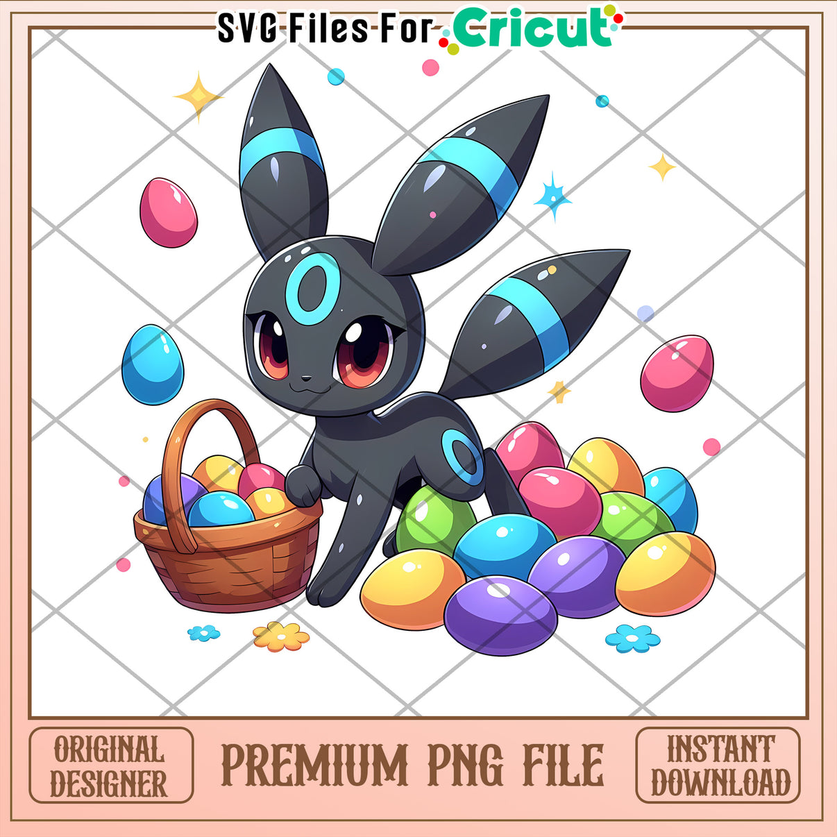 Umbreon Easter PNG Cute Pokemon Design – svg files for cricut