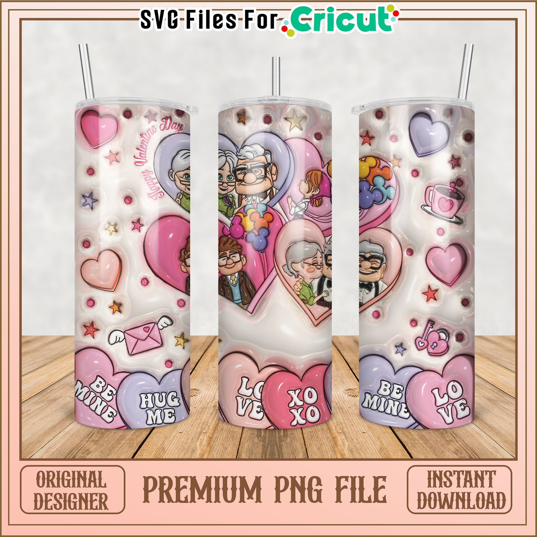 Uptown Valentine Tumbler PNG Design – svg files for cricut