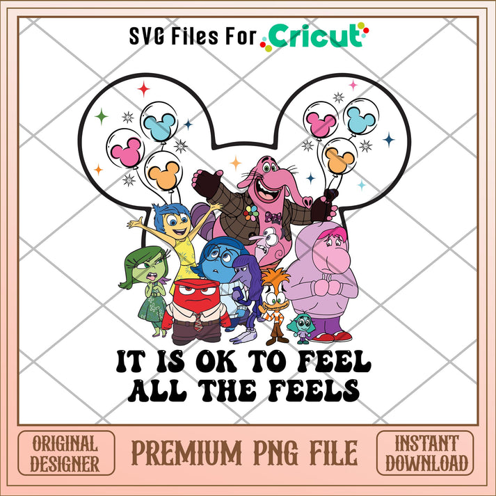 Inside out 2 all the feels png – svg files for cricut