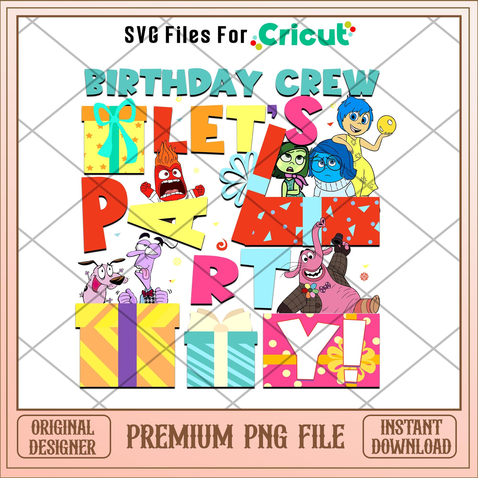 Inside out 2 birthday crew png – svg files for cricut