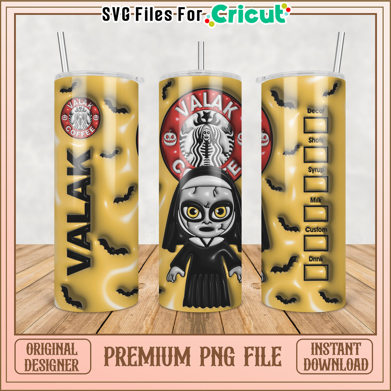 Valak Halloween Coffee Tumbler PNG – svg files for cricut