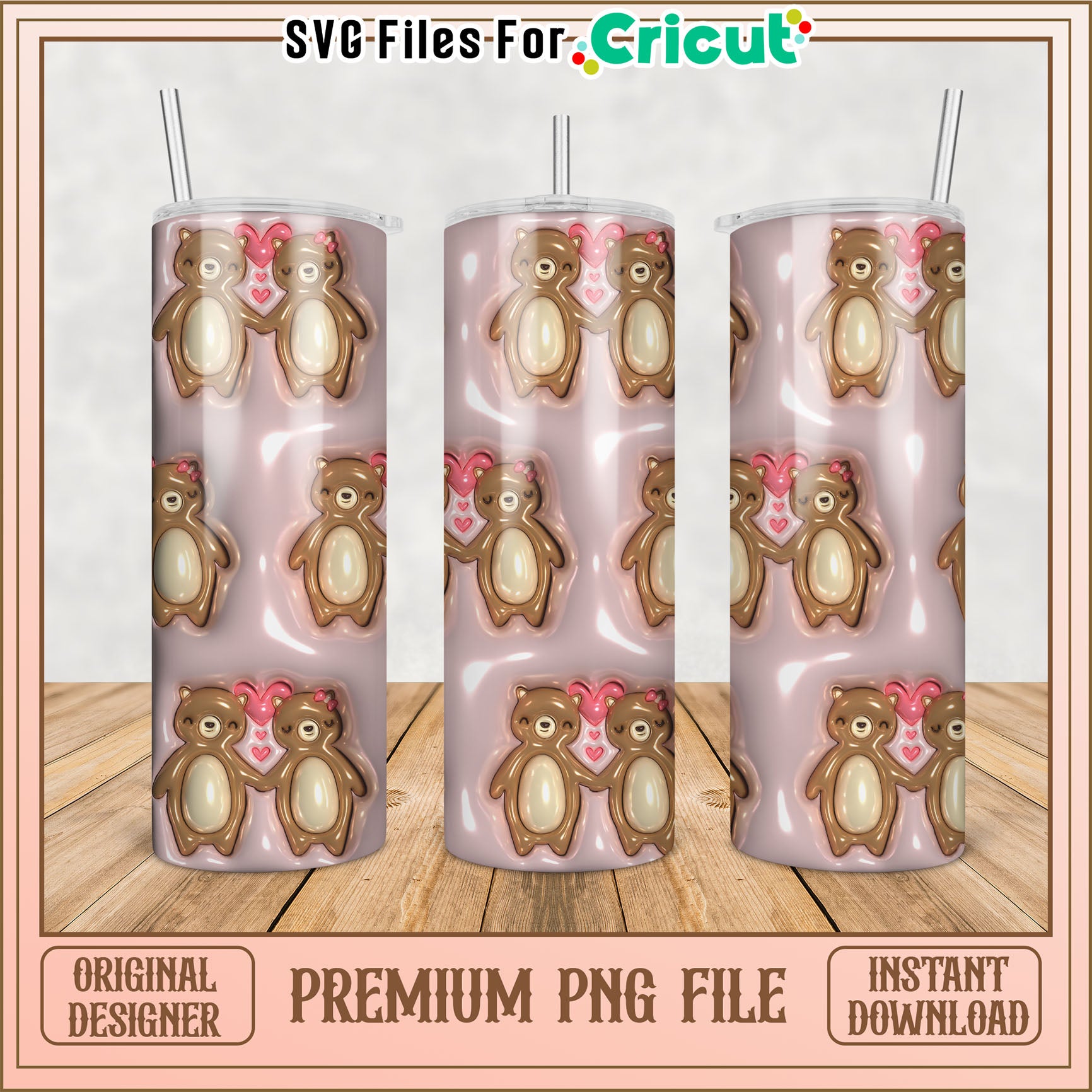 Valentines Bears PNG Sublimation – svg files for cricut