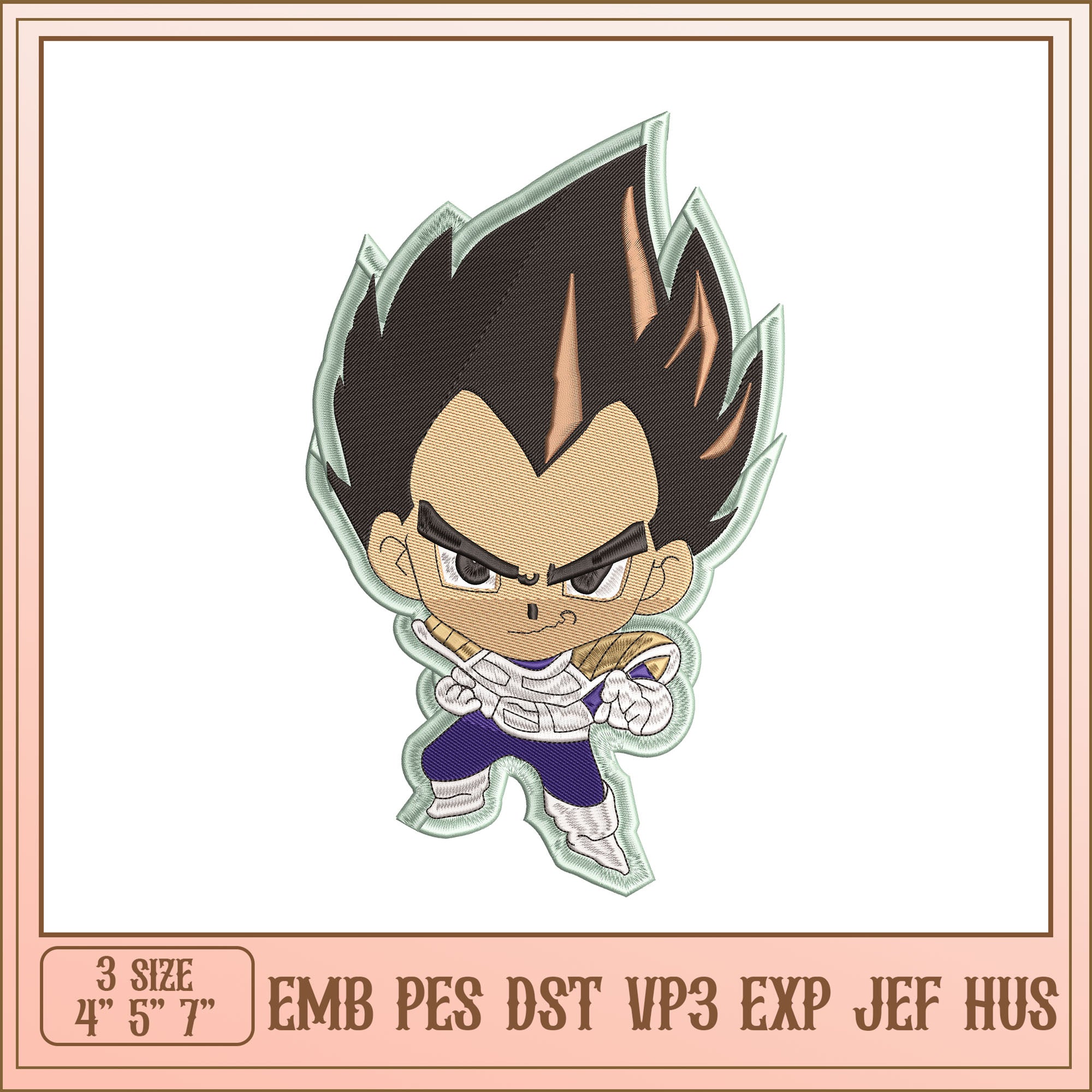 Vegeta Embroidery Design - EMB PES DST VP3 – svg files for cricut