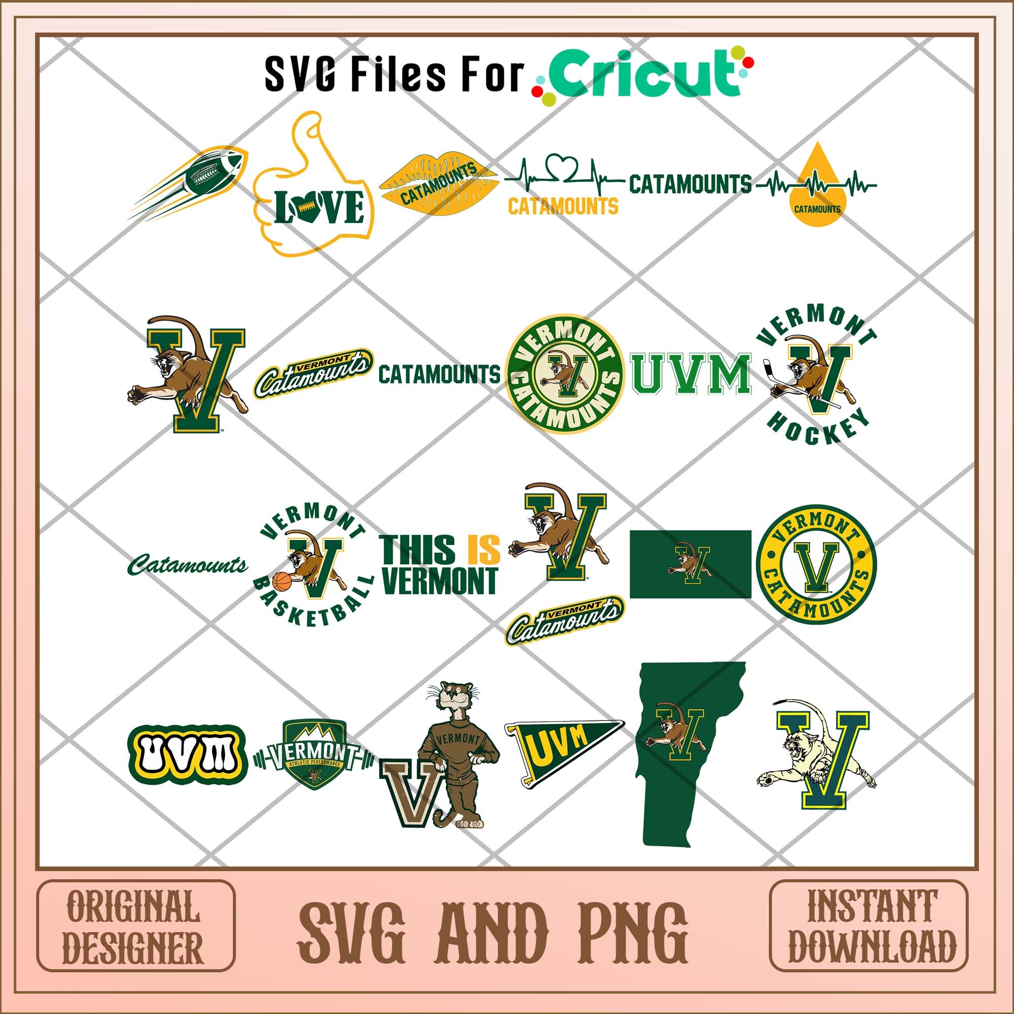 Vermont Catamounts svg, Vermont Catamounts UVM svg bundle, NCAA svg ...