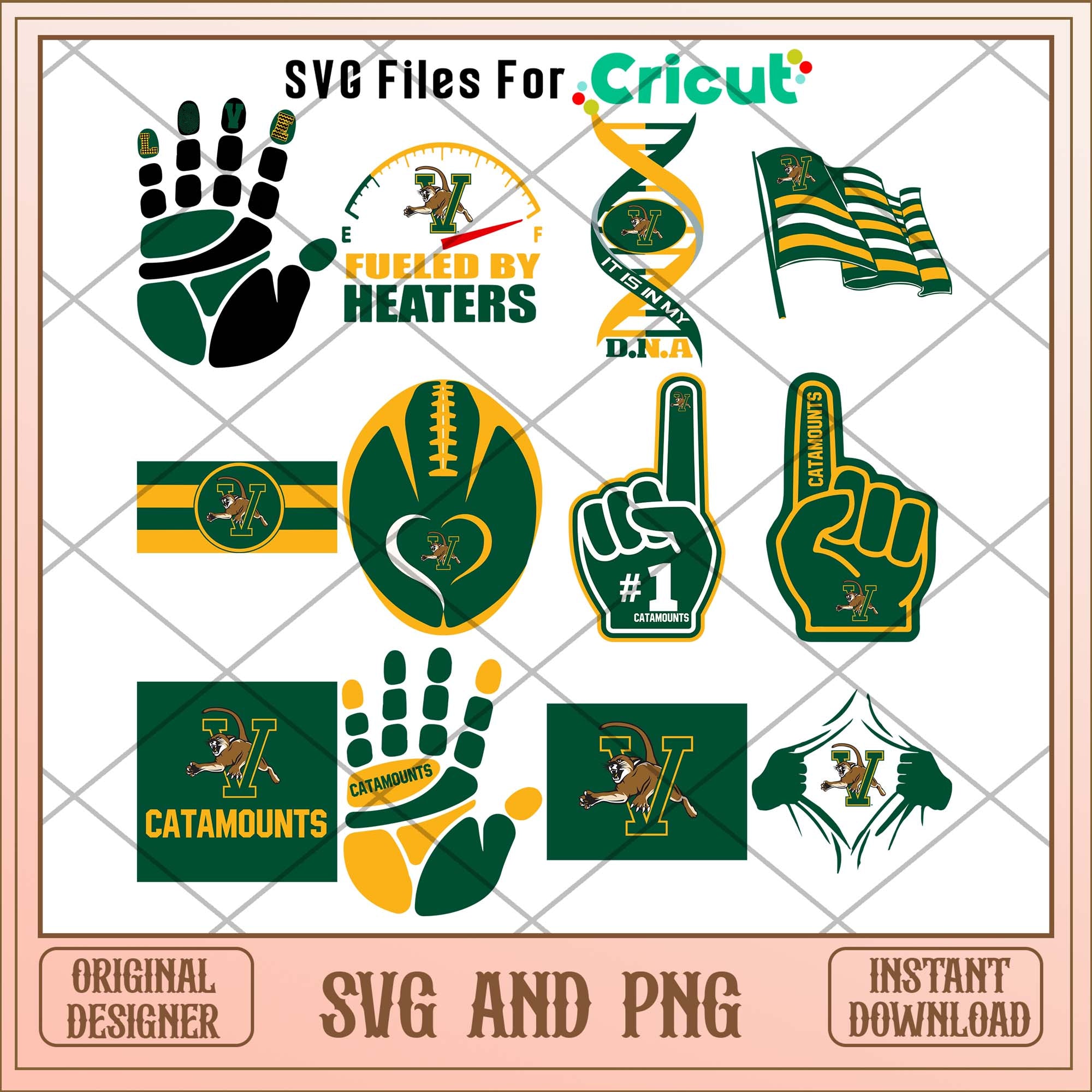 Vermont Catamounts hand svg, UVM svg bundle, NCAA svg – svg files for ...