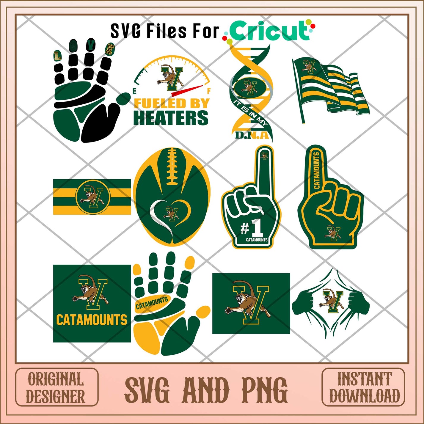 Vermont Catamounts hand svg, UVM svg bundle, NCAA svg – svg files for ...