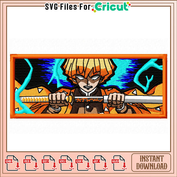 Vibrant Embroidery Design of a Samurai Warrior Scene – svg files for cricut