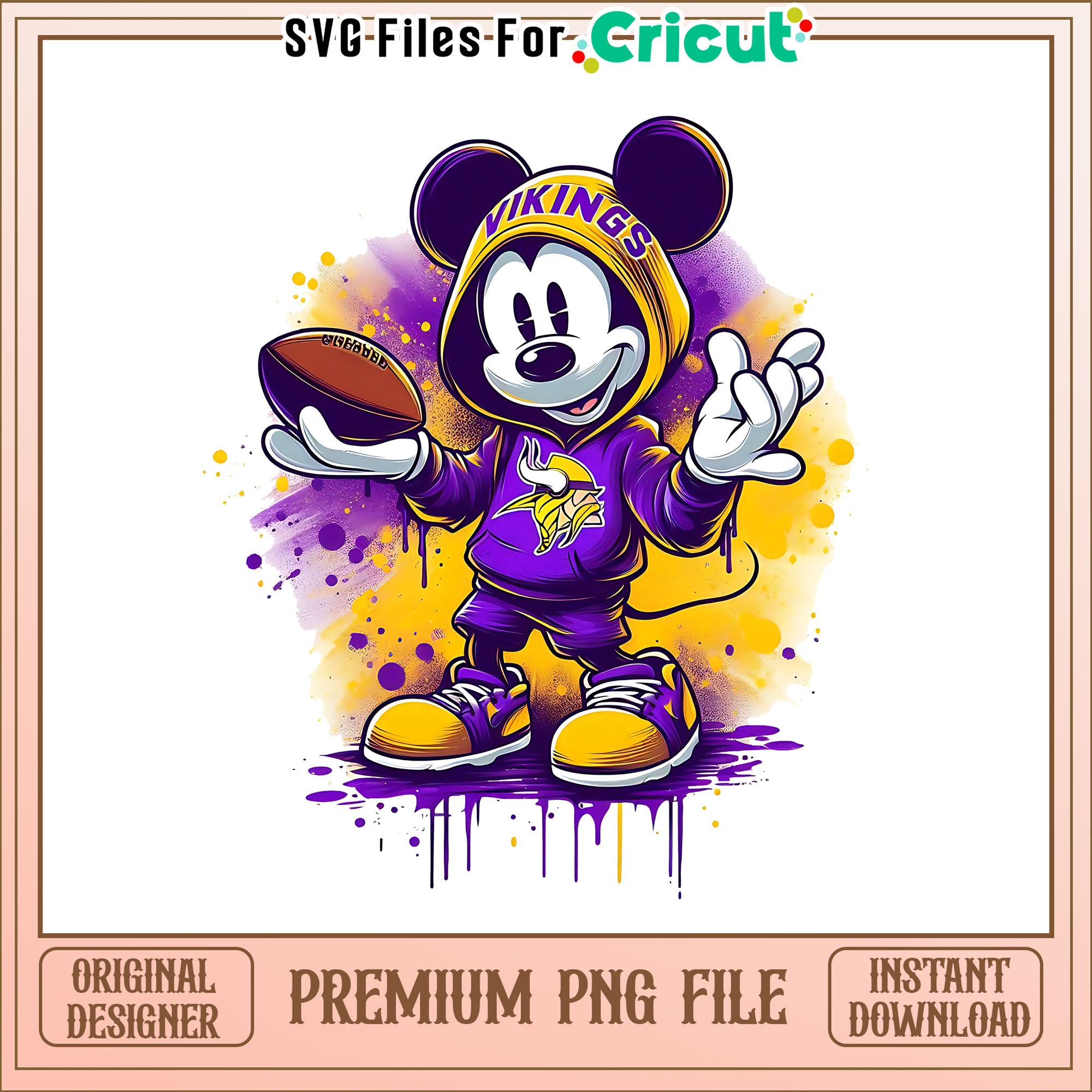 Vikings Mickey rugby ball png, Minnesota Vikings png, NFL png – svg ...