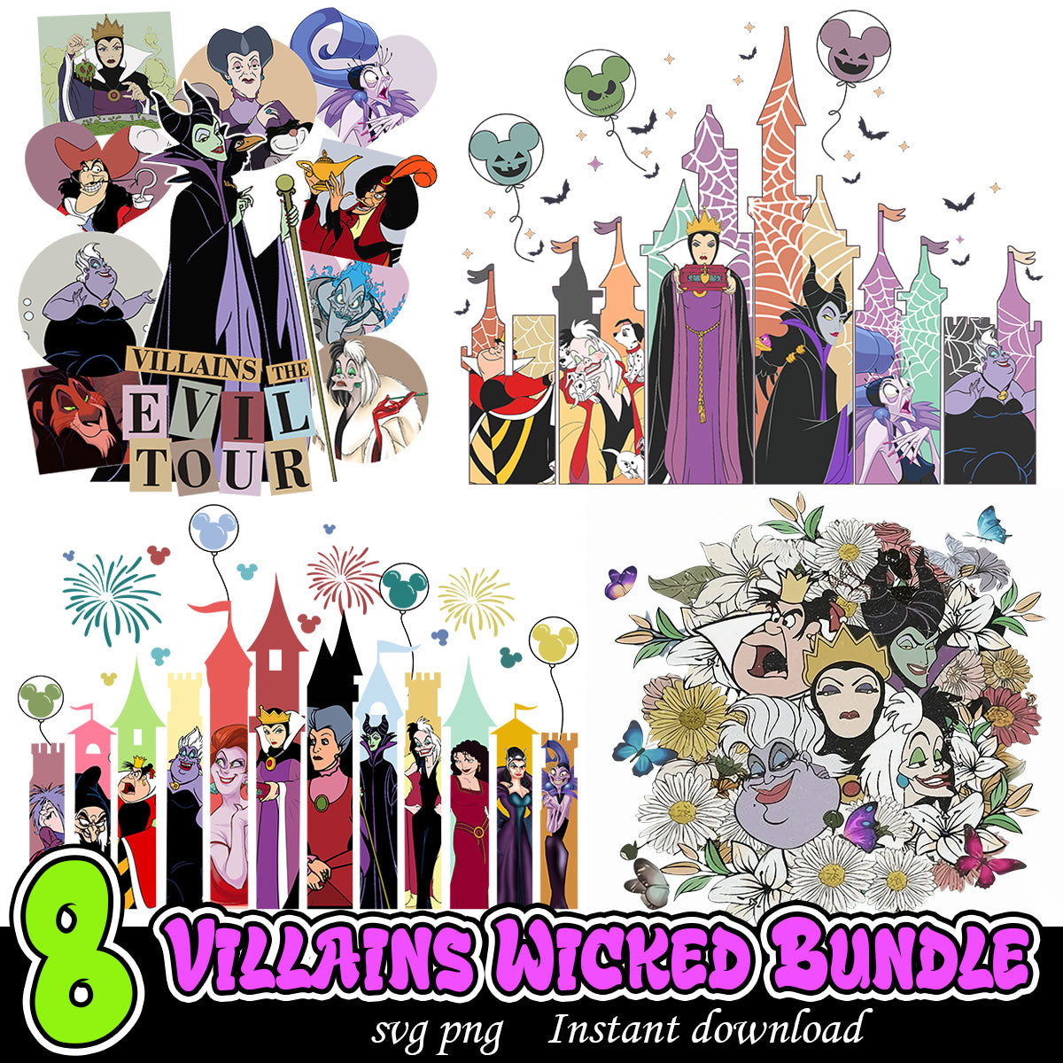 Disney Villains Wicked Bundle svg, Halloween witch bundle – svg files ...