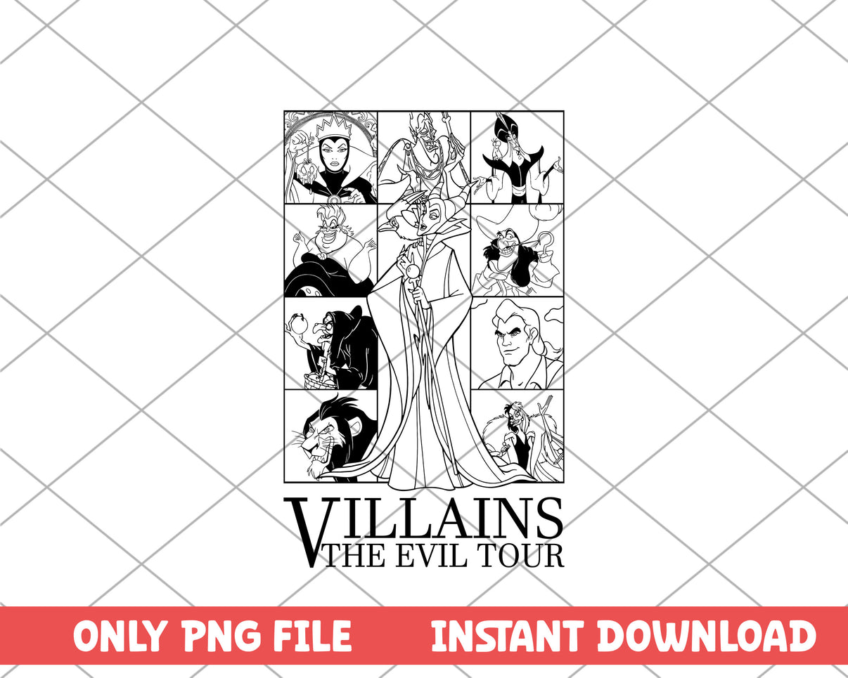 Villains the evil tour disney png – svg files for cricut