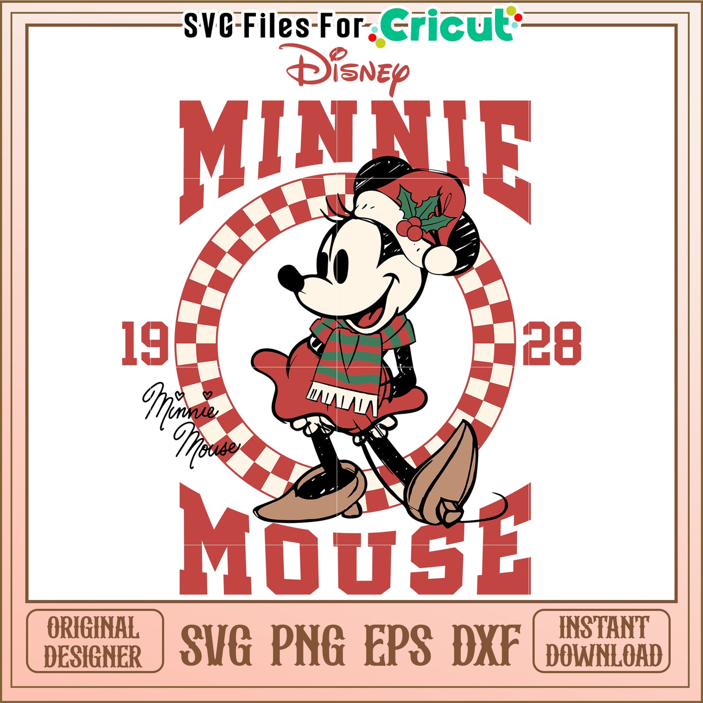 Vintage Minnie Mouse Christmas SVG – svg files for cricut