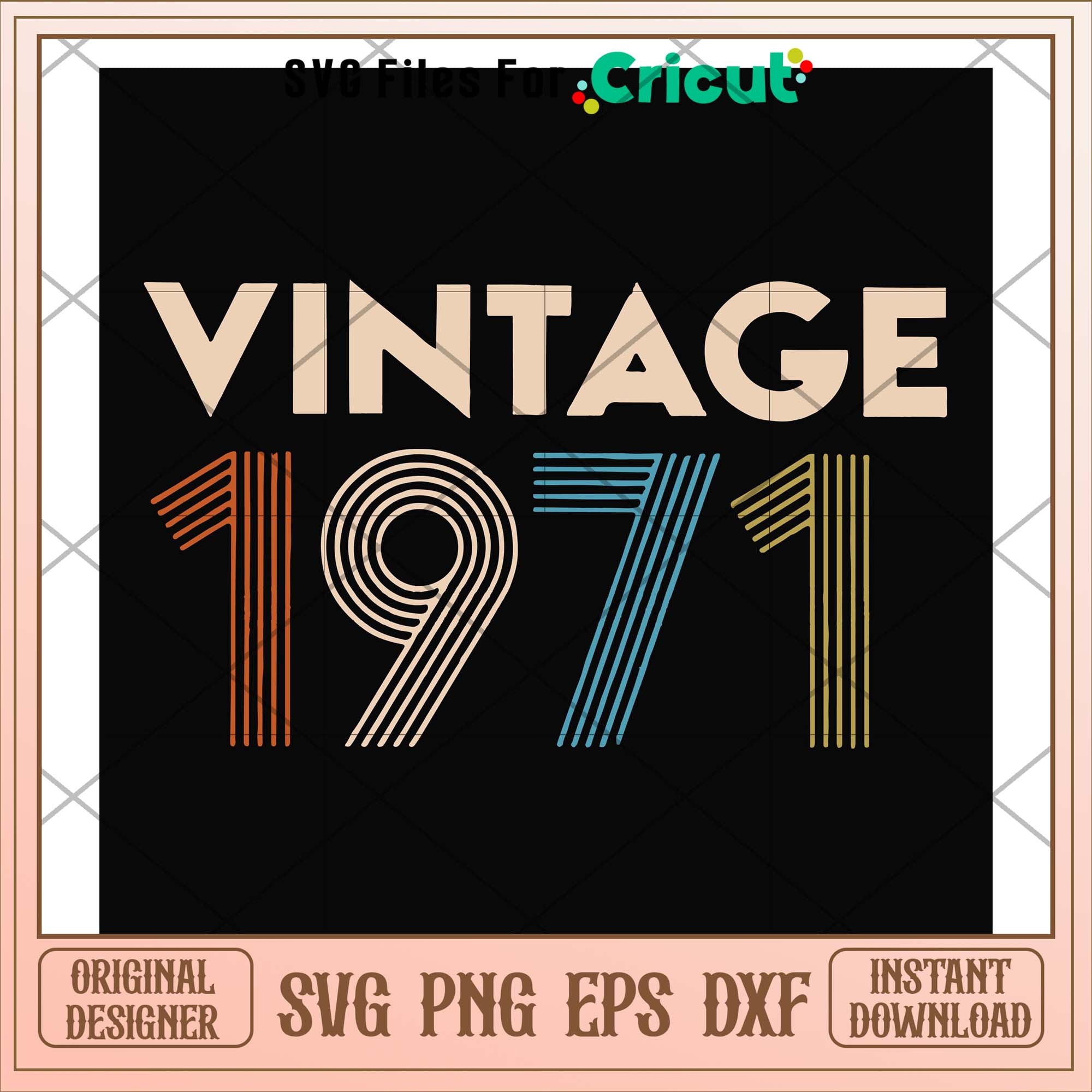 Vintage 1971 vintage retro number svg, vintage svg, funny svg – svg ...