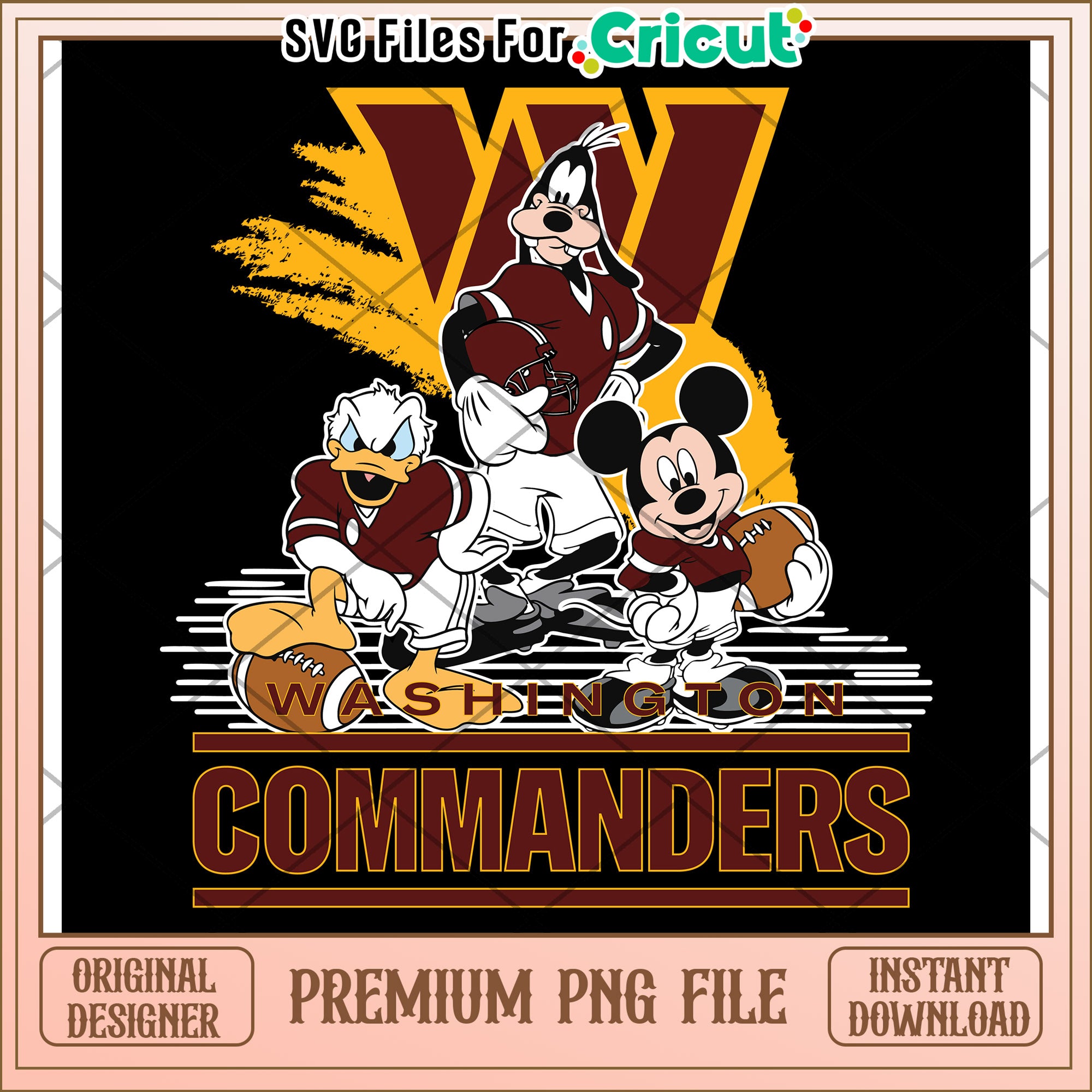 Washington Commanders Disney Characters PNG Design, Instant Download ...