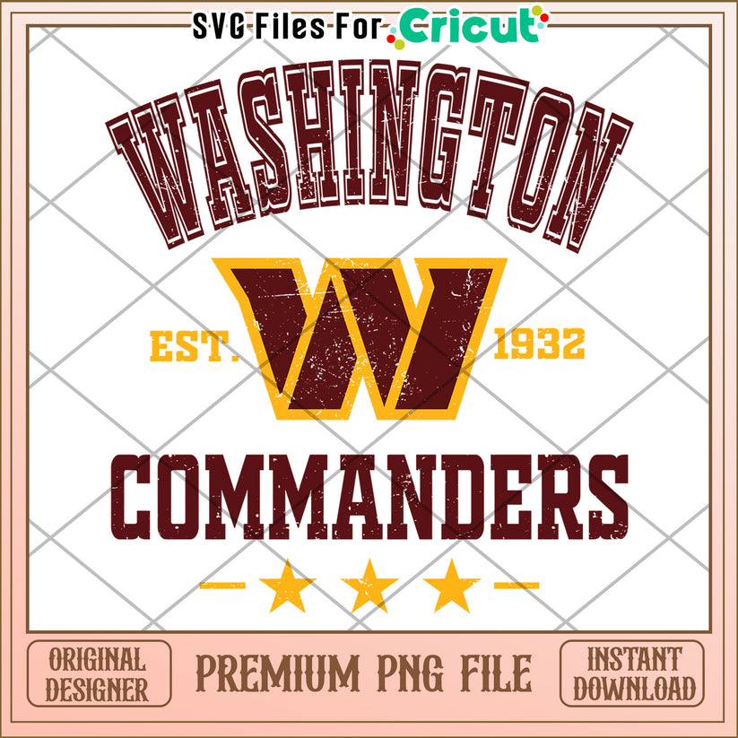 Washington Commanders PNG File for Cricut, Instant Download Design ...
