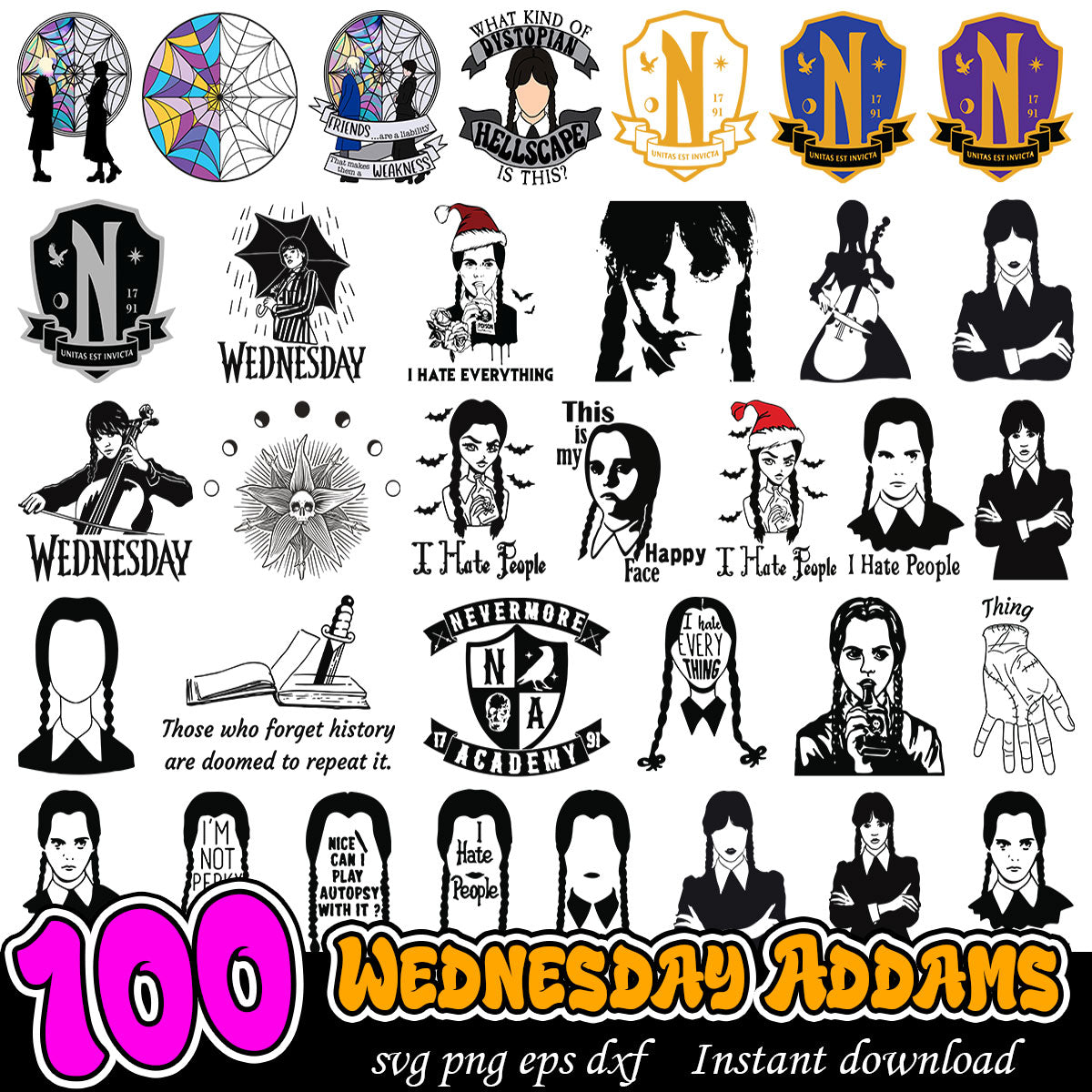 Wednesday Addams bundle, Wednesday Addams Tv series svg bundle – svg ...