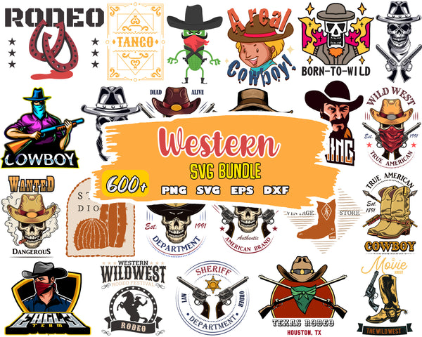 Wild west cowboy skull logo bundle svg, the wild west svg – svg files ...