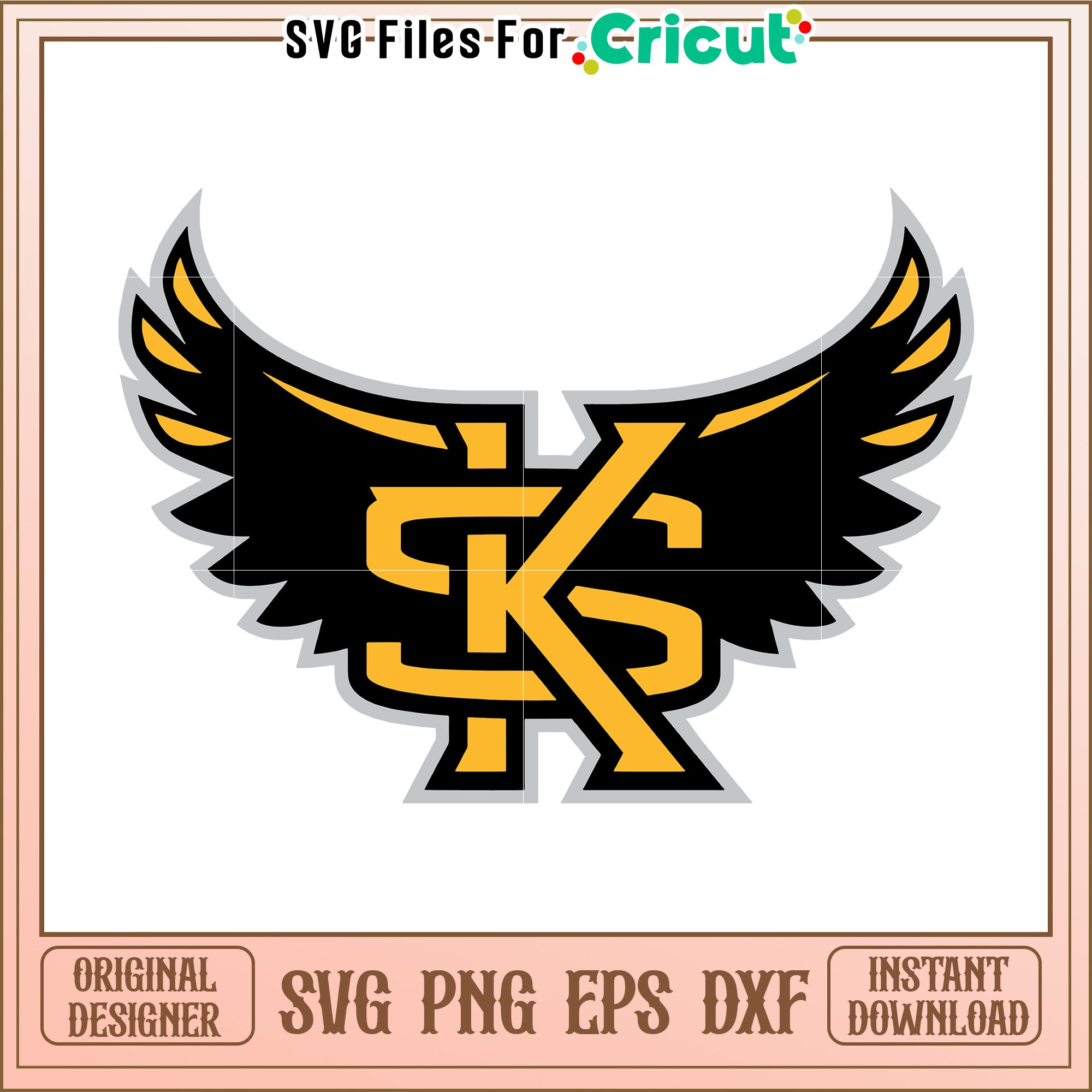 Winged Logo SVG Design for Cricut, Perfect for Personalization Project ...