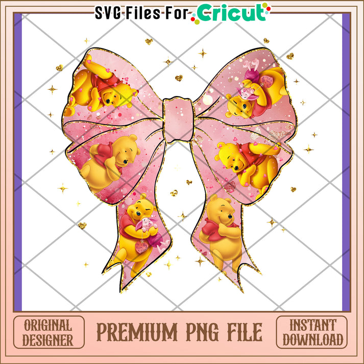 Winnie the Pooh Bow PNG Design – svg files for cricut