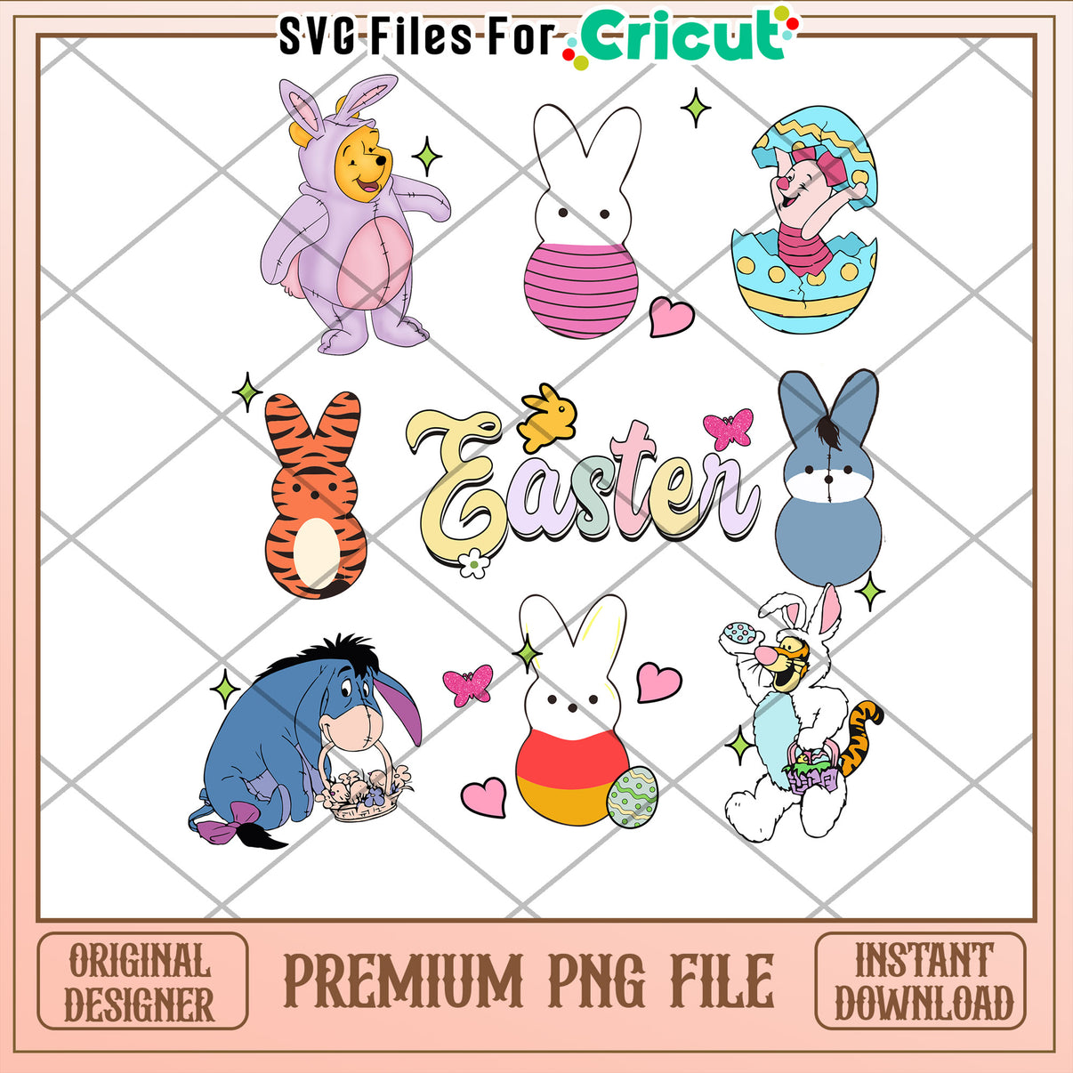 Winnie the Pooh Easter PNG Bundle – svg files for cricut