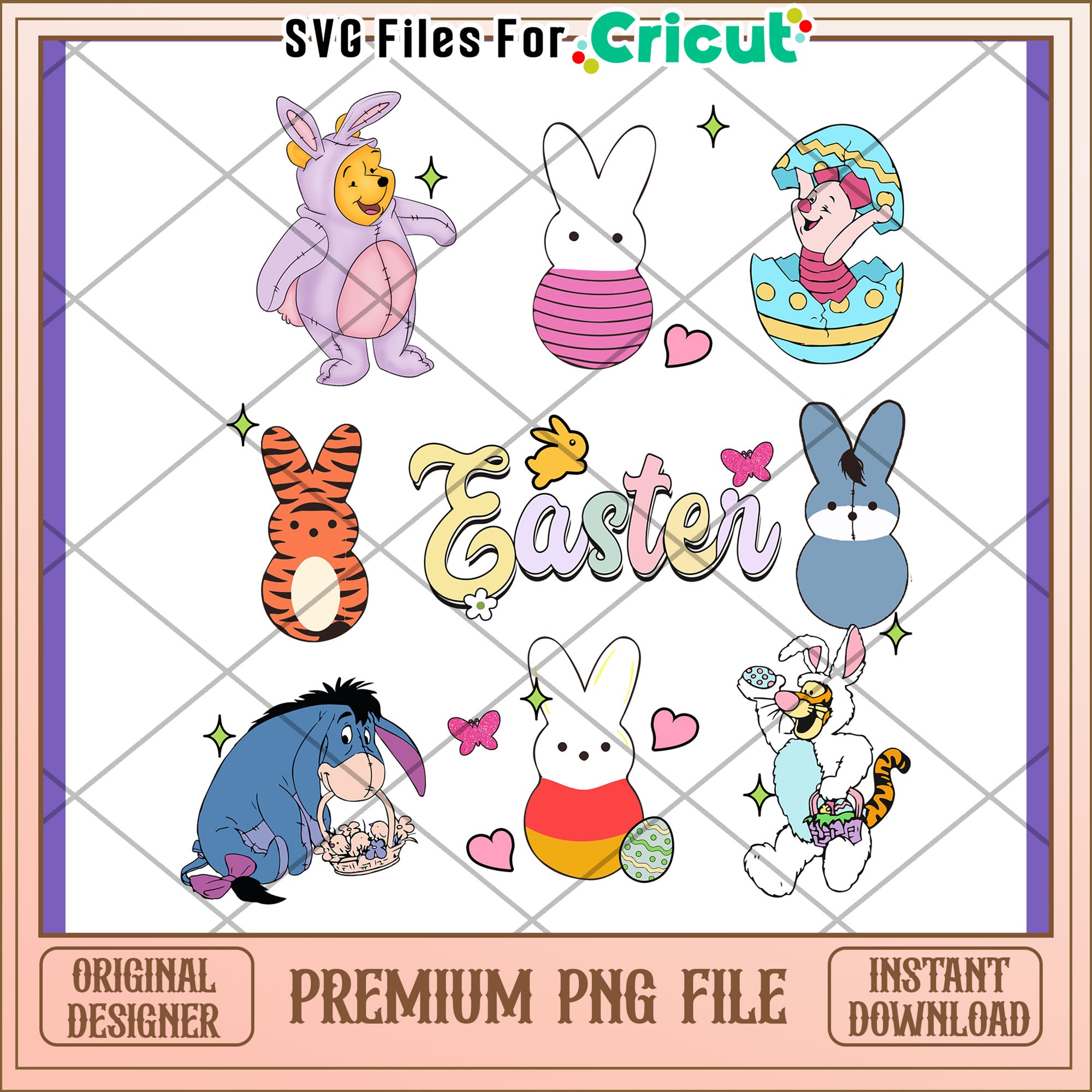 Winnie the Pooh Easter PNG Design – svg files for cricut