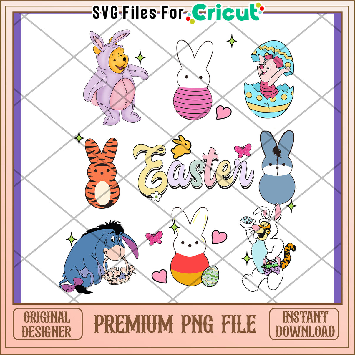 Winnie the Pooh Easter PNG Design – svg files for cricut
