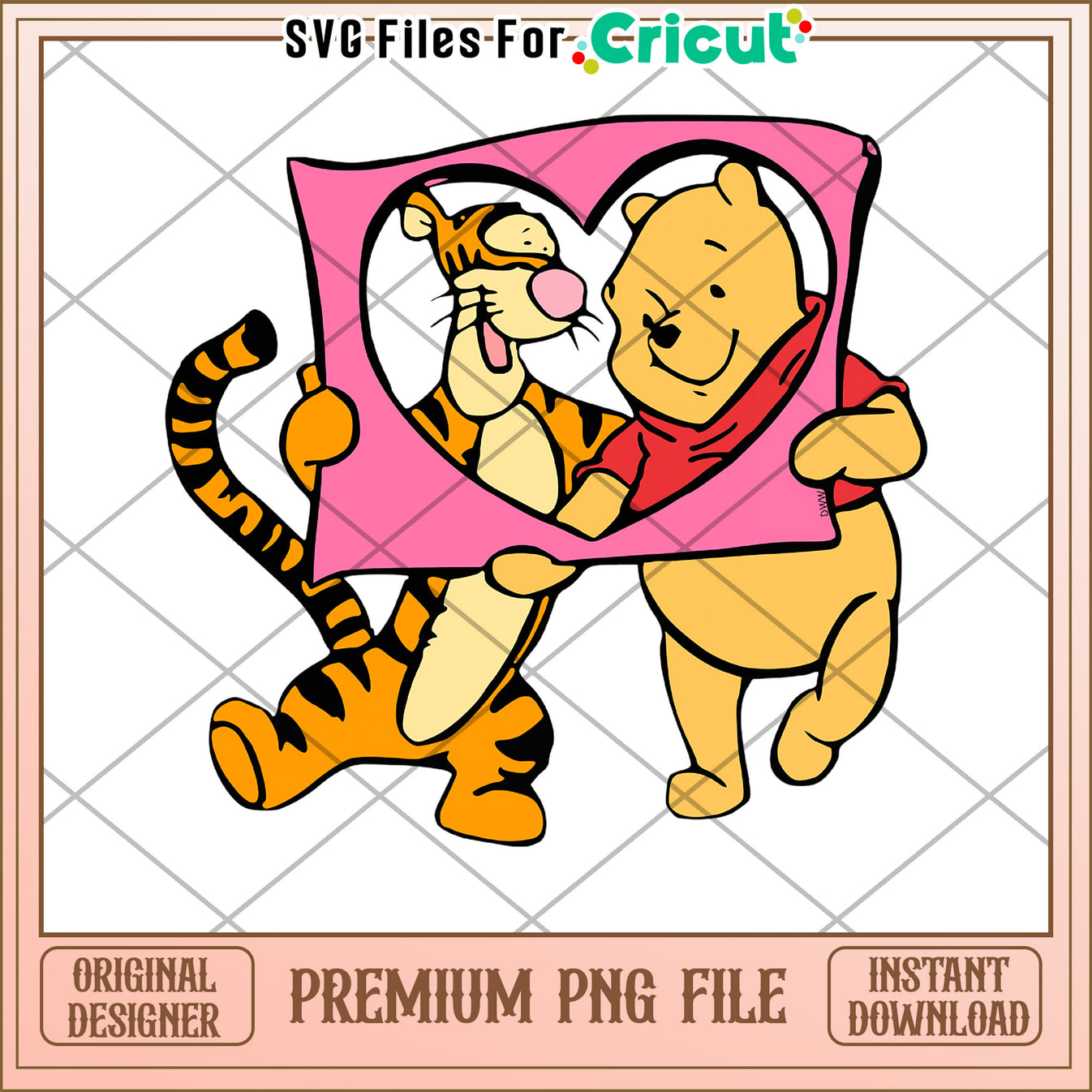 Winnie the Pooh Tigger Heart PNG – svg files for cricut