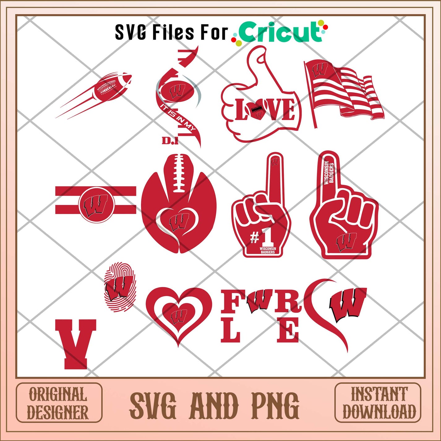 Wisconsin Badgers hand svg, Wisconsin Badgers svg bundle, NCAA svg ...