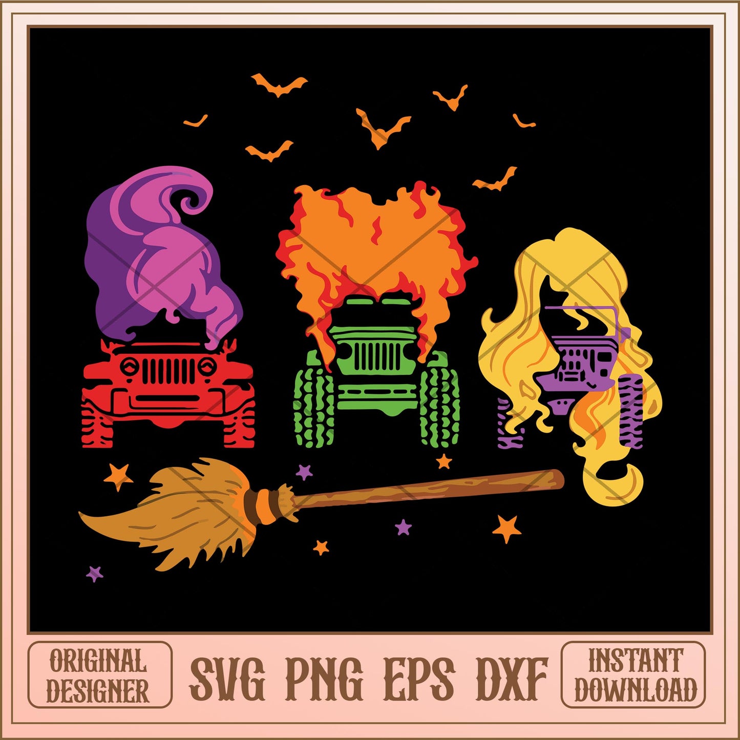 Witch car Hocus Pocus svg, Hocus Pocus characters svg, Digital Downloa ...