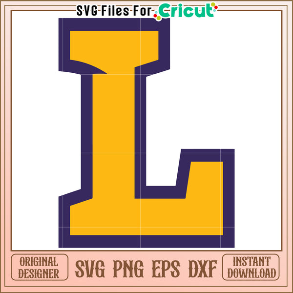 Yellow and Purple Letter L SVG for Cricut, Instant Download Files Avai ...