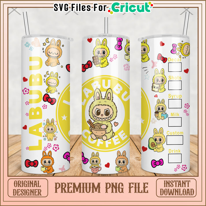 Yellow labubu tumbler png, cute labubu png, labubu popmart png (2 ...