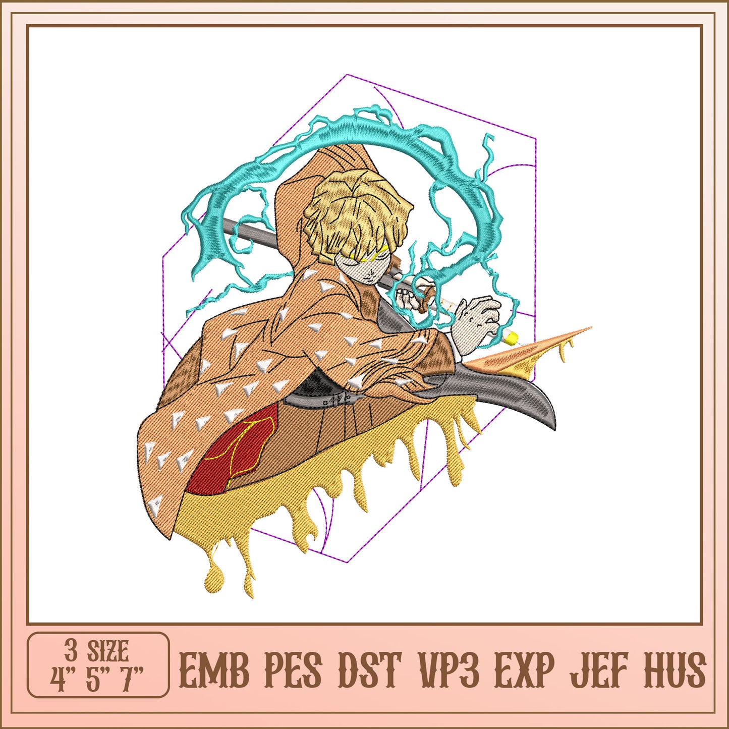 Zenitsu Agatsuma Embroidery Design – svg files for cricut