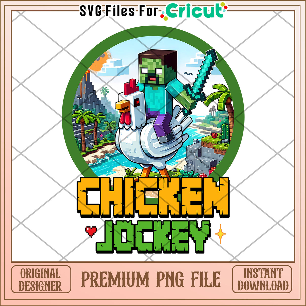 Zombie rides a chicken png, mindcraft games png, mindcraft movie png ...