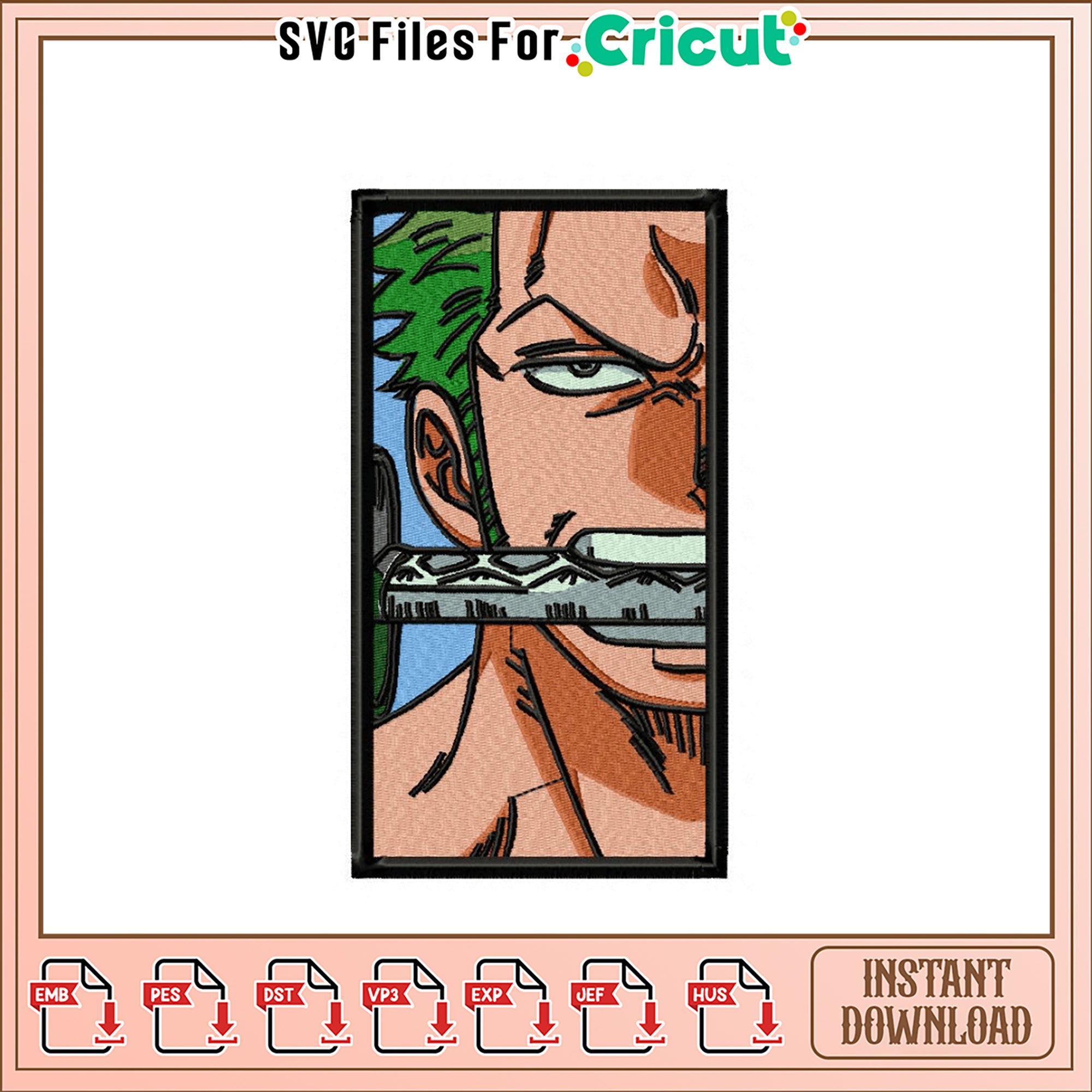 Zoro Embroidery Design for Creative Projects Download – svg files for ...
