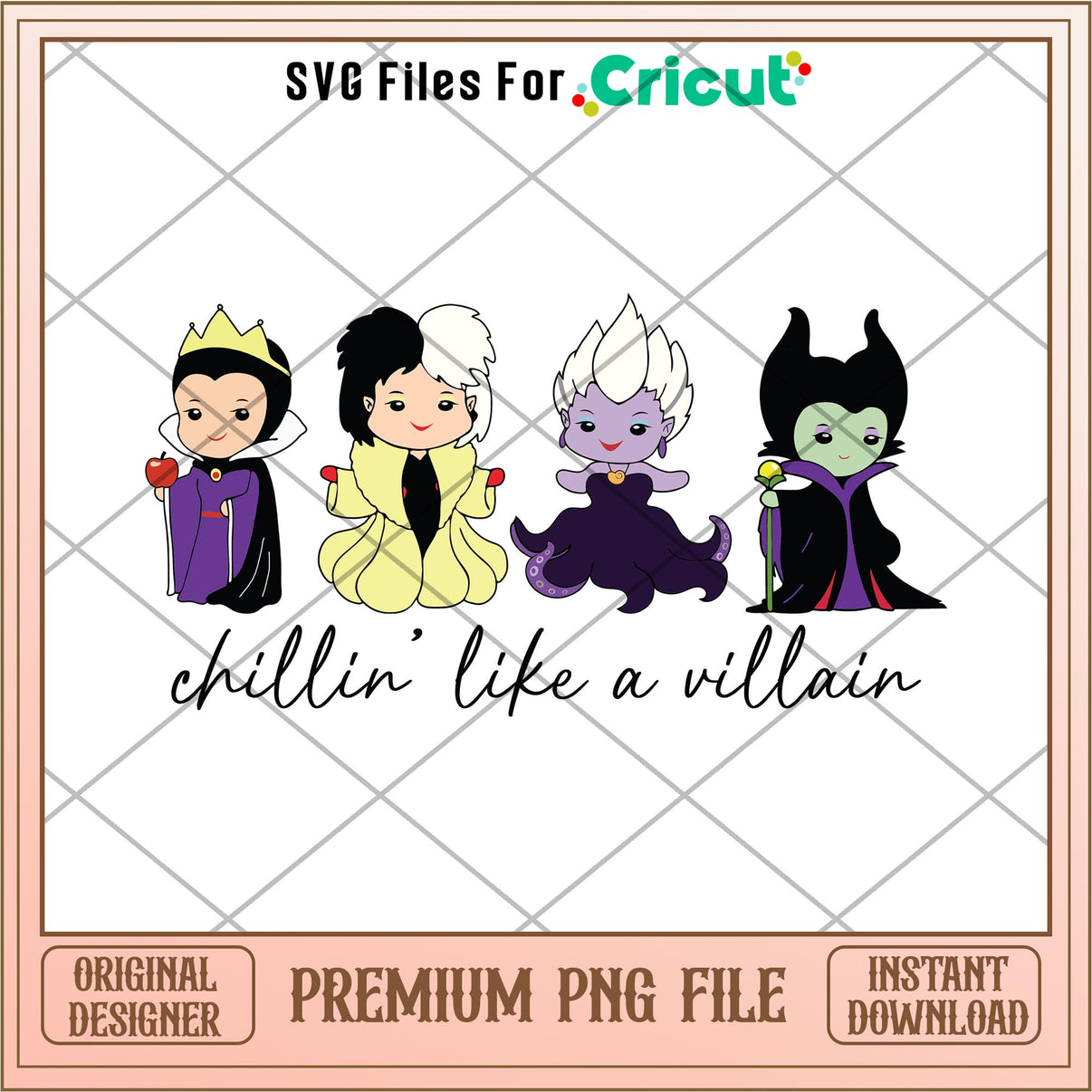 chillin' like a villain png, Disney characters png, Digital Download ...