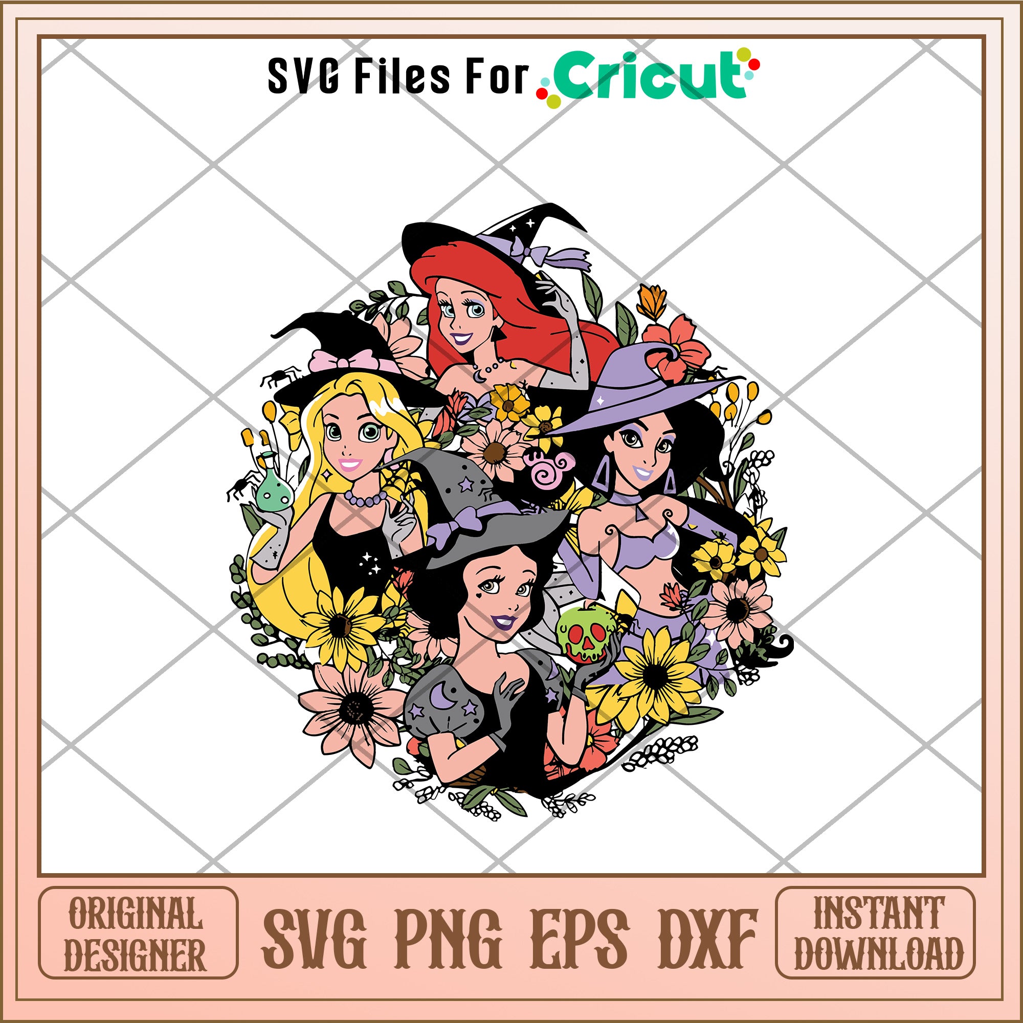 Disney princess and flower svg – svg files for cricut