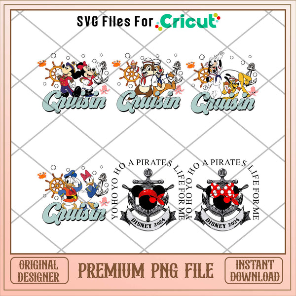 Disney cruisin life png bundle – svg files for cricut