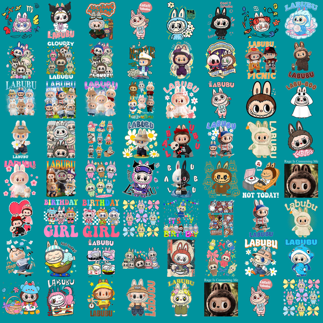 Labubu Cartoon PNG bundle, Labubu doll png – svg files for cricut
