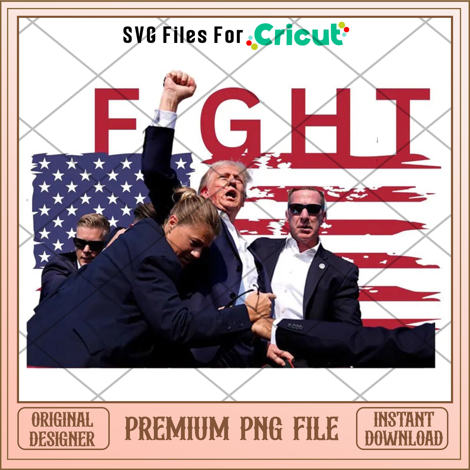 Donald Trump 2024 fight PNG – svg files for cricut