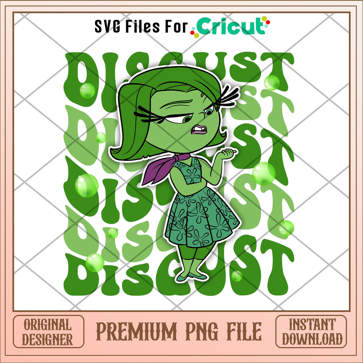 Inside out 2 disgust emotion png – svg files for cricut