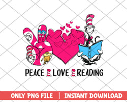 peace love reading png – svg files for cricut