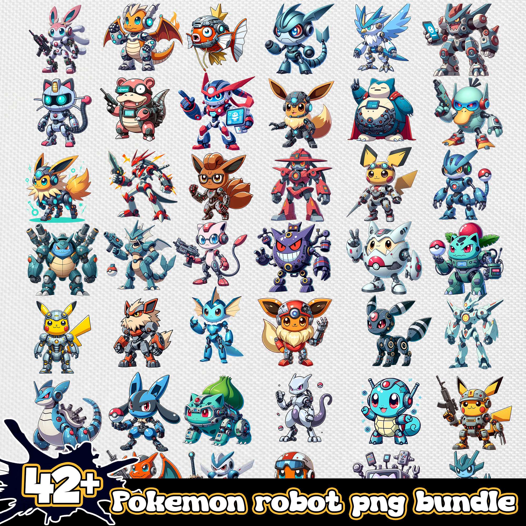 Pokemon best robot design bundle png, pokemon anime png – svg files for ...