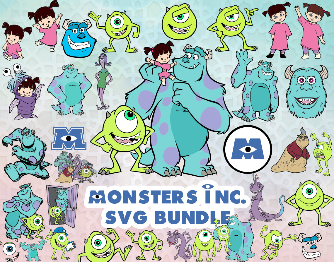 Monster Inc Svg bundle, Monster Inc Face Cricut Vector Bundle / Sully ...
