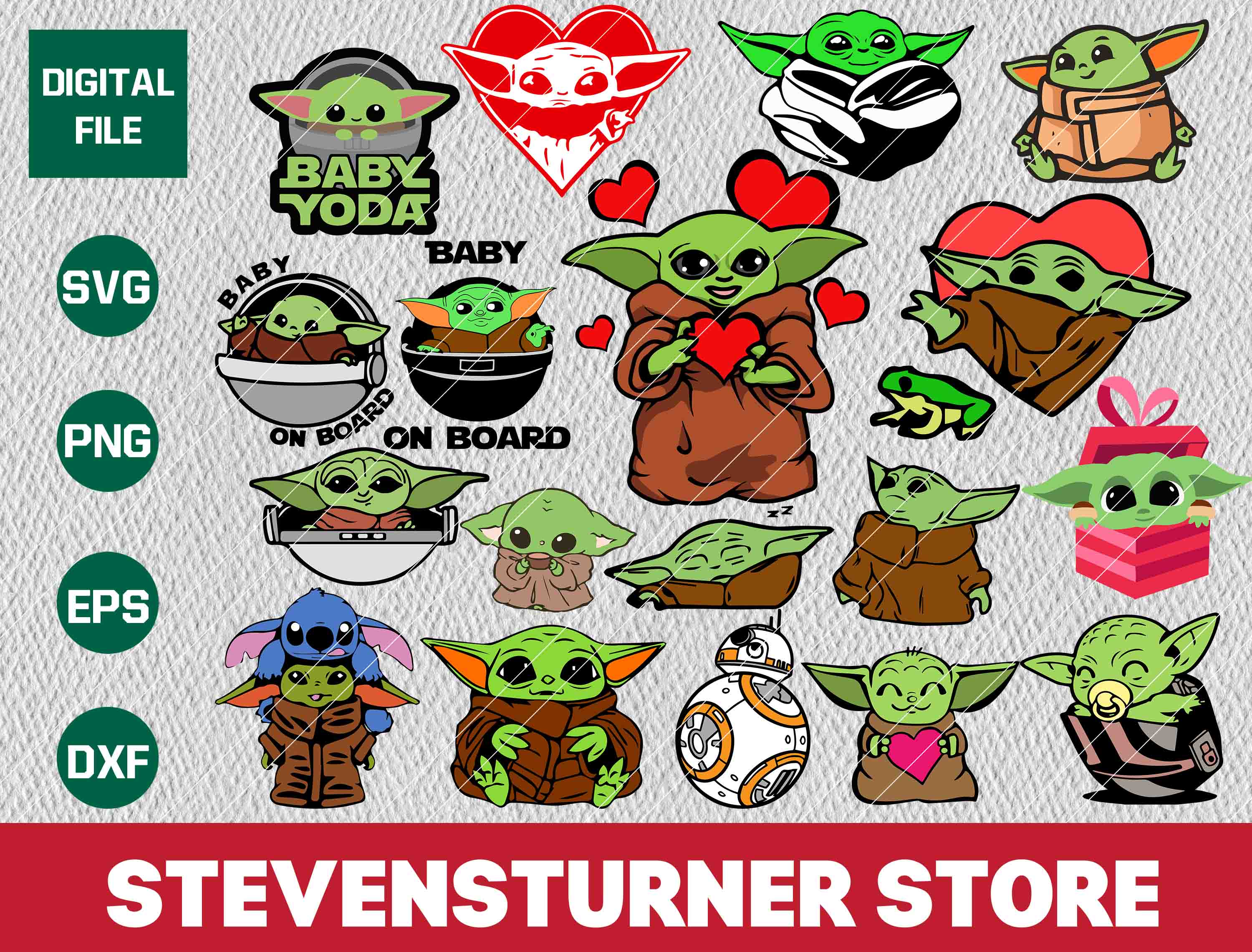 Love baby yoda SVG Bundle – svg files for cricut